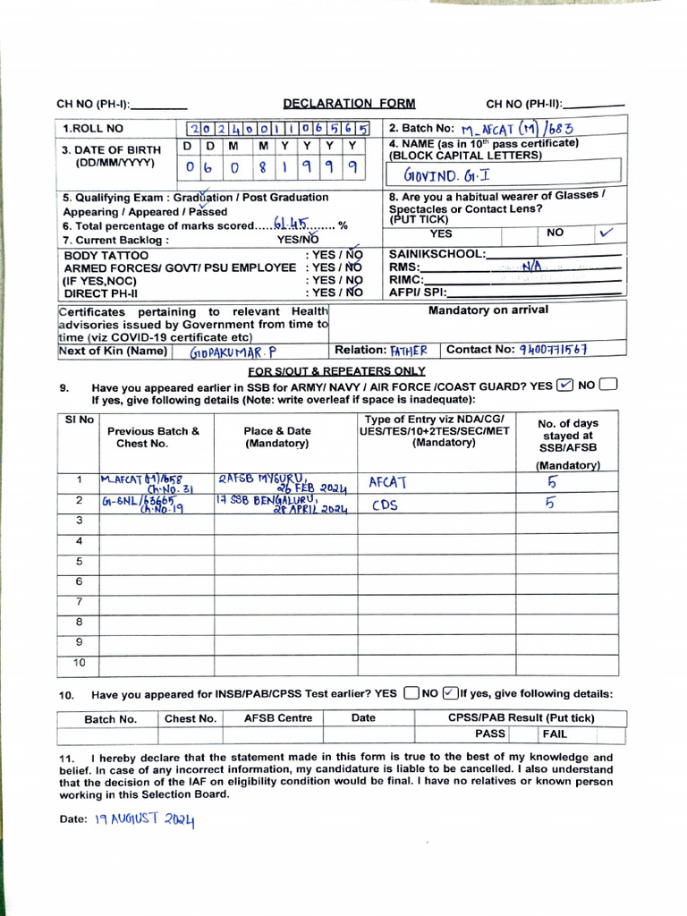 Declaration Form | PDF