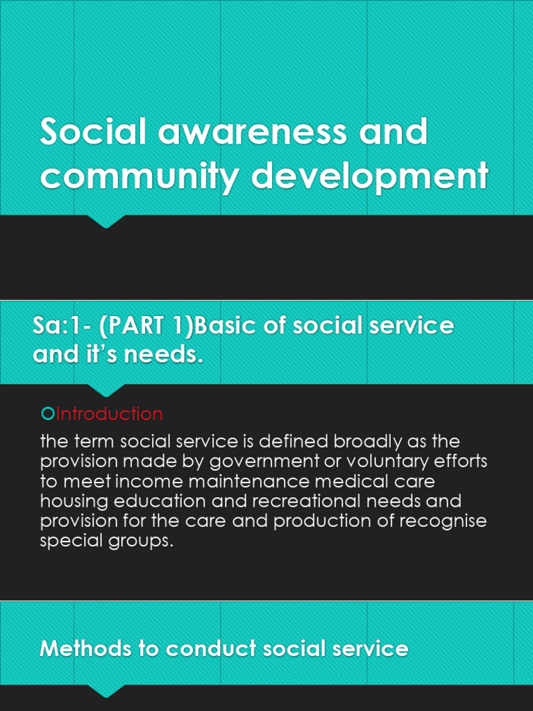 Social Awareness and Community Development | PDF