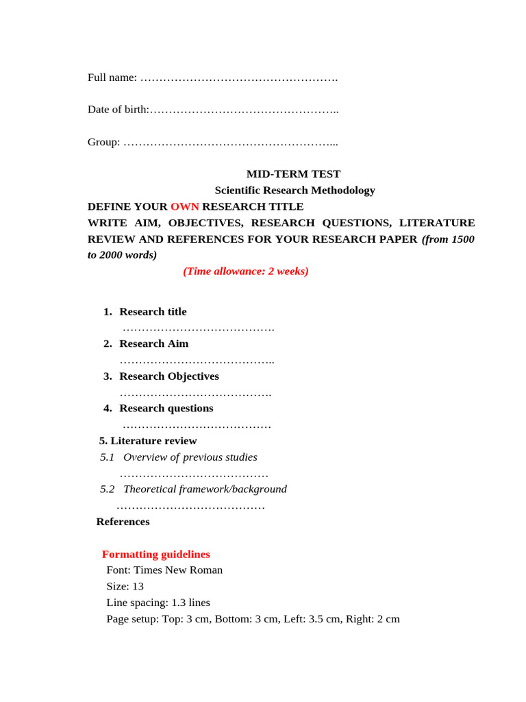 Midterm Test 2024 | PDF