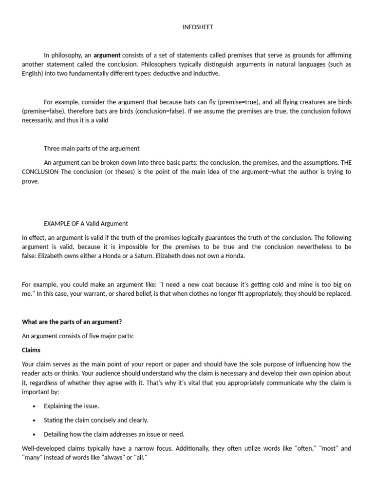 INFOSHEET-PHILOSOPHY | PDF