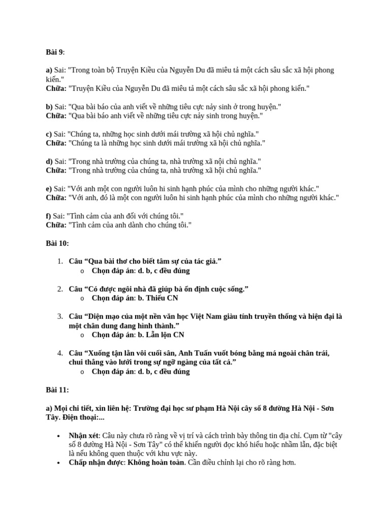 TVTH CHƯƠNG 5 - Câu 9 - 18 | PDF