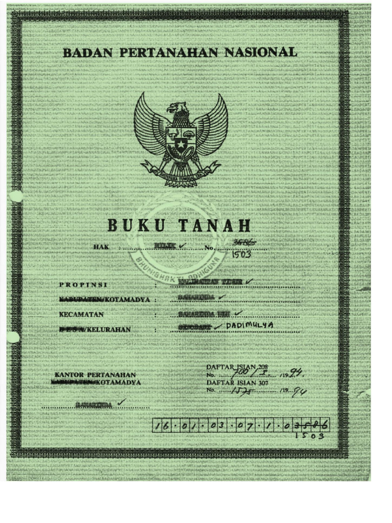 Cover Surat Tanah | PDF