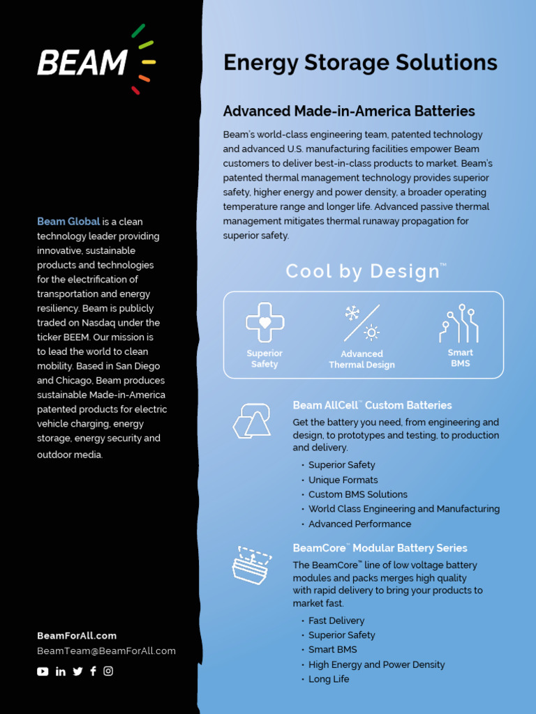Beam Energy Storage Info Sheet | PDF