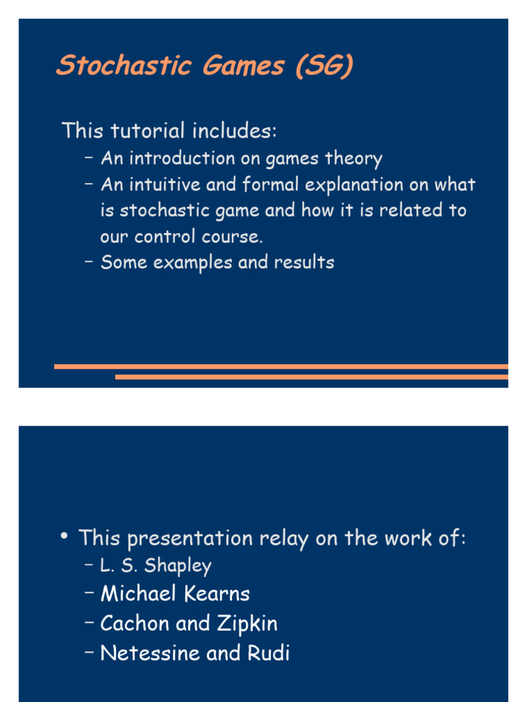 Stochastic Games1 | PDF