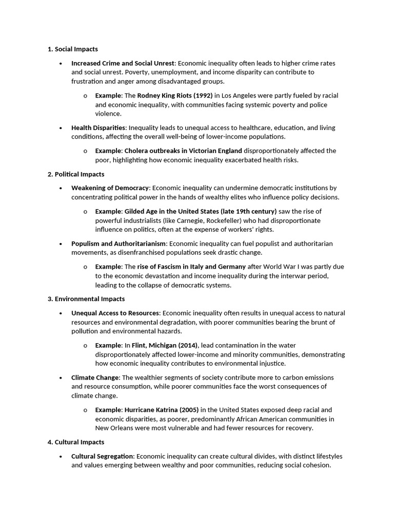 Impacts of Economic Inequality | PDF