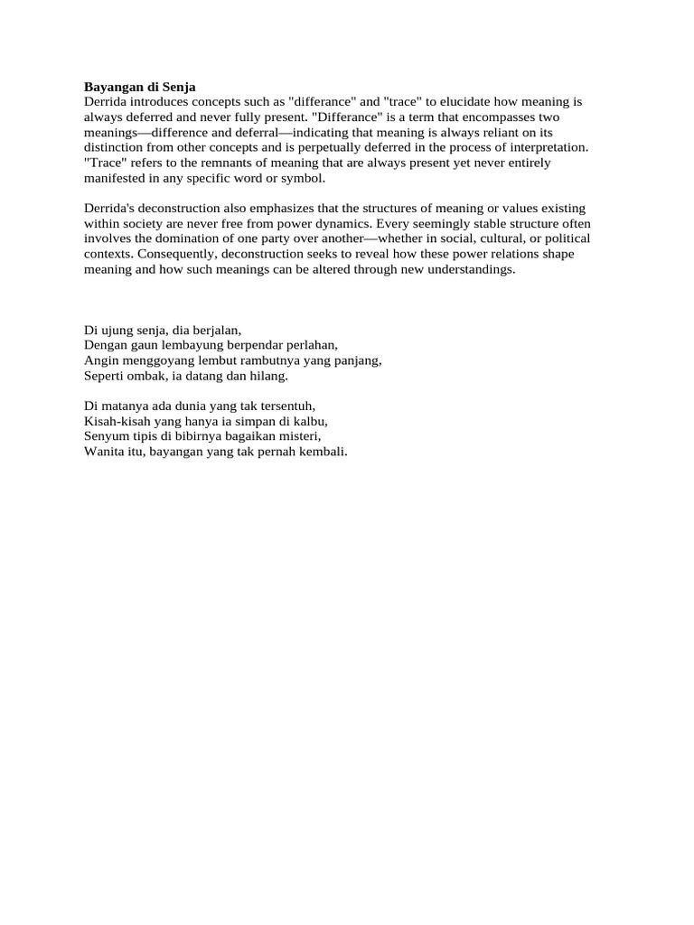 Differance and Trace | PDF