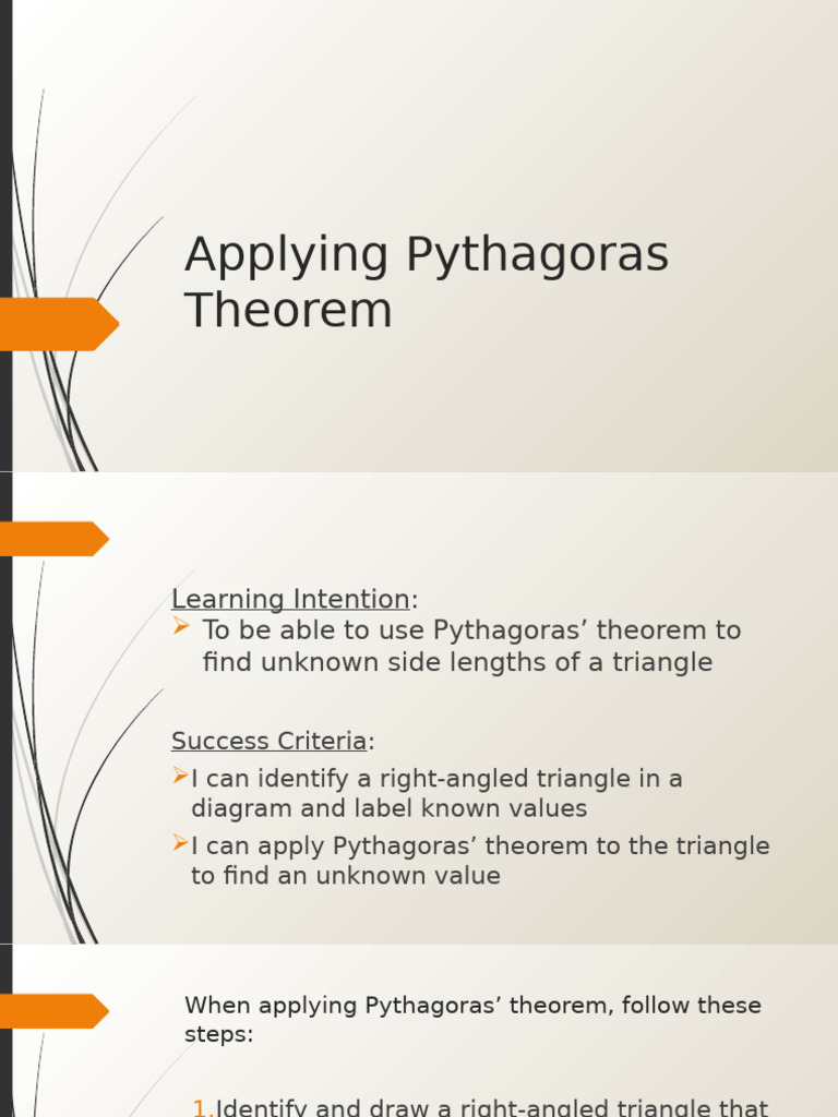 Applying Pythagoras Theorem | PDF