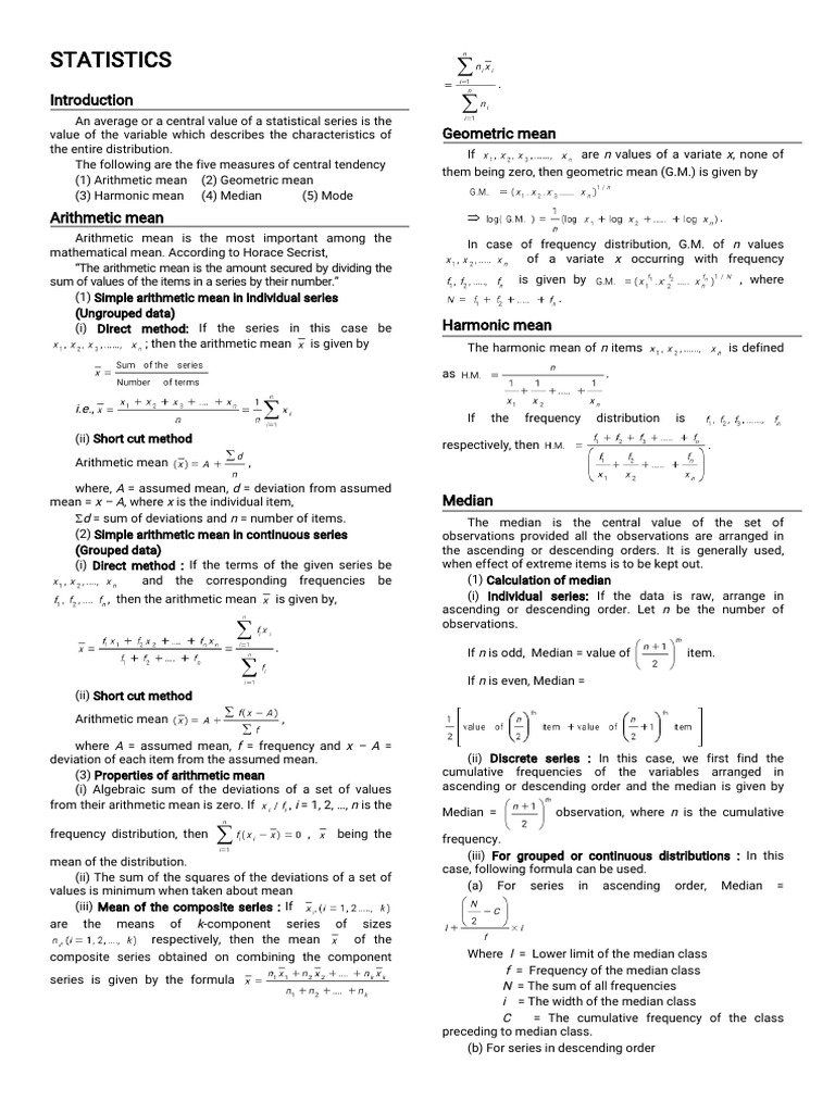 Statistics Theory | PDF