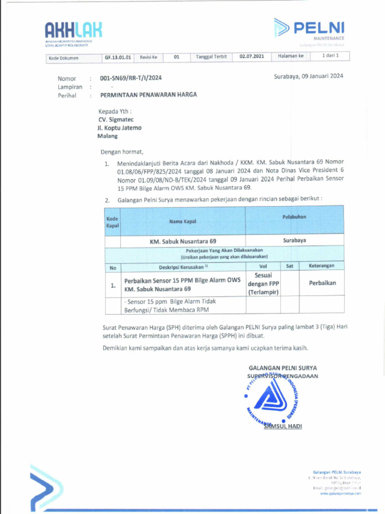 SPPH - SN69 - Sigmatec - PPM Bilger Alarm Ows | PDF
