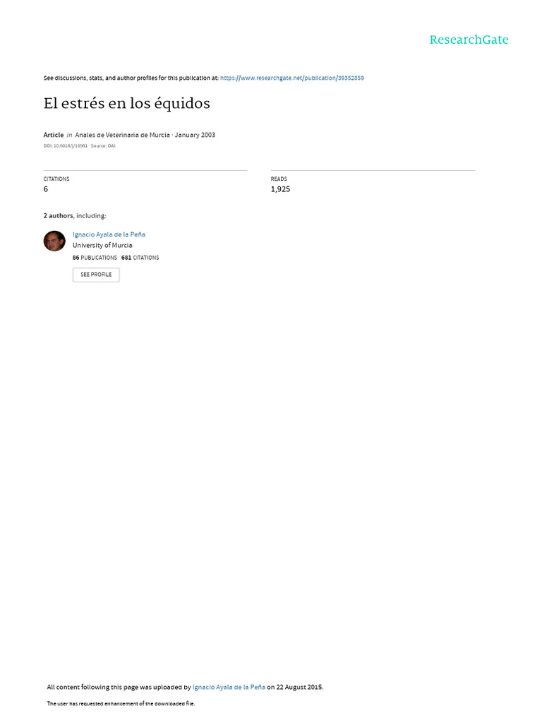 El Estres en Los Equidos | PDF