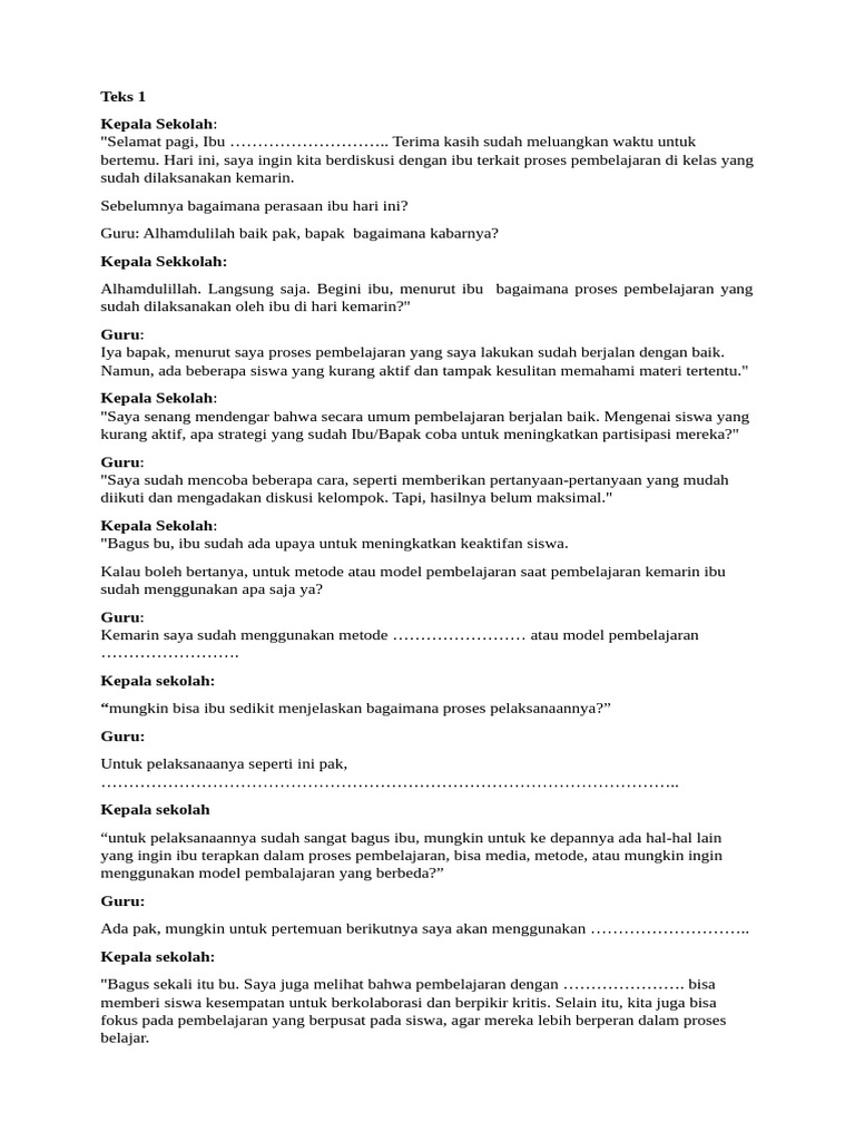 Teks Coaching Kepala Sekolah | PDF