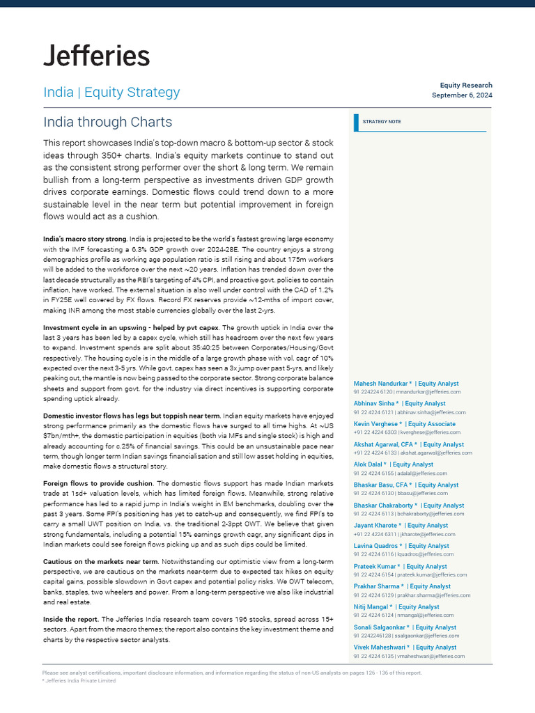 India Through Charts Jefferies | PDF