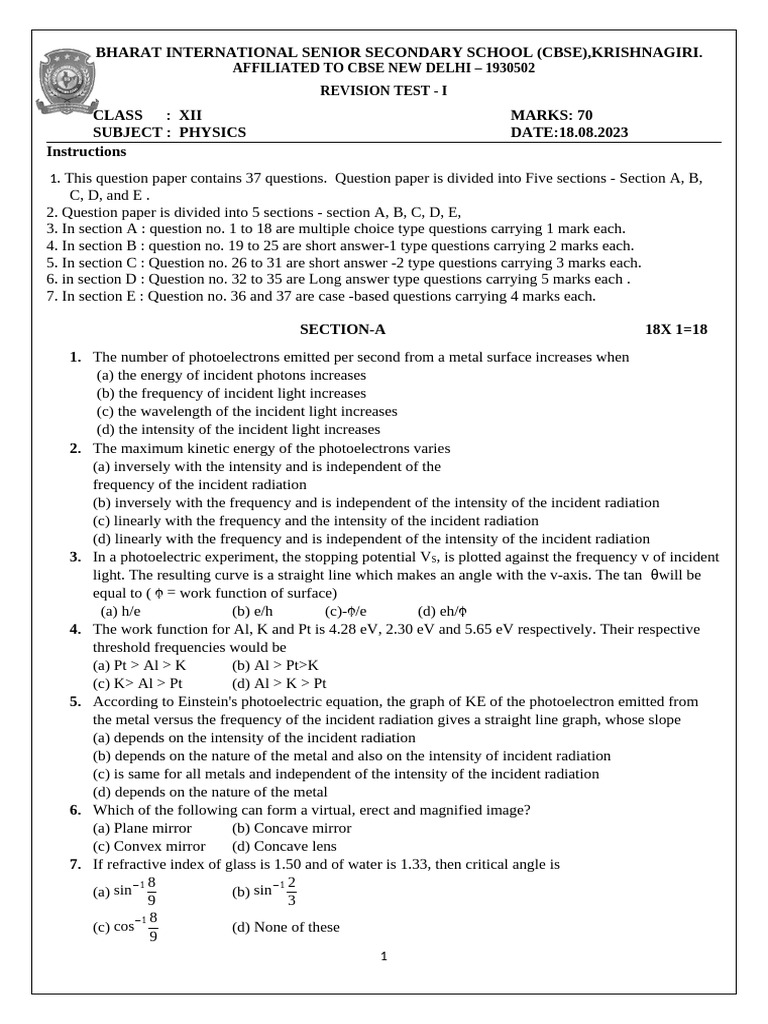 Assessment Physics Paper | PDF | Diffraction | Science & Mathematics