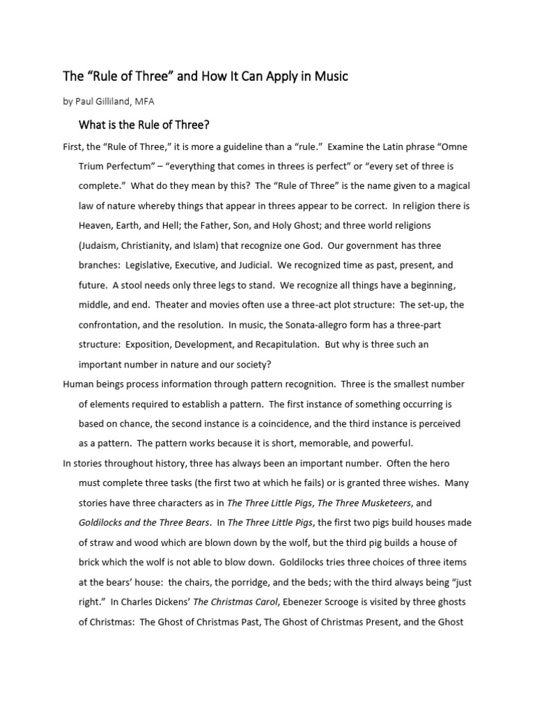 The Rule of Three and How It Can Apply I | PDF