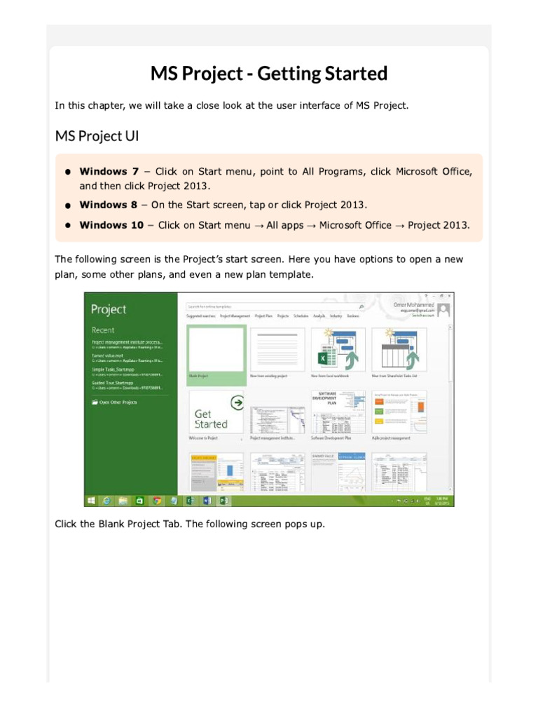 MS Project - Getting Started | PDF MS Project - Getting Started | PDF