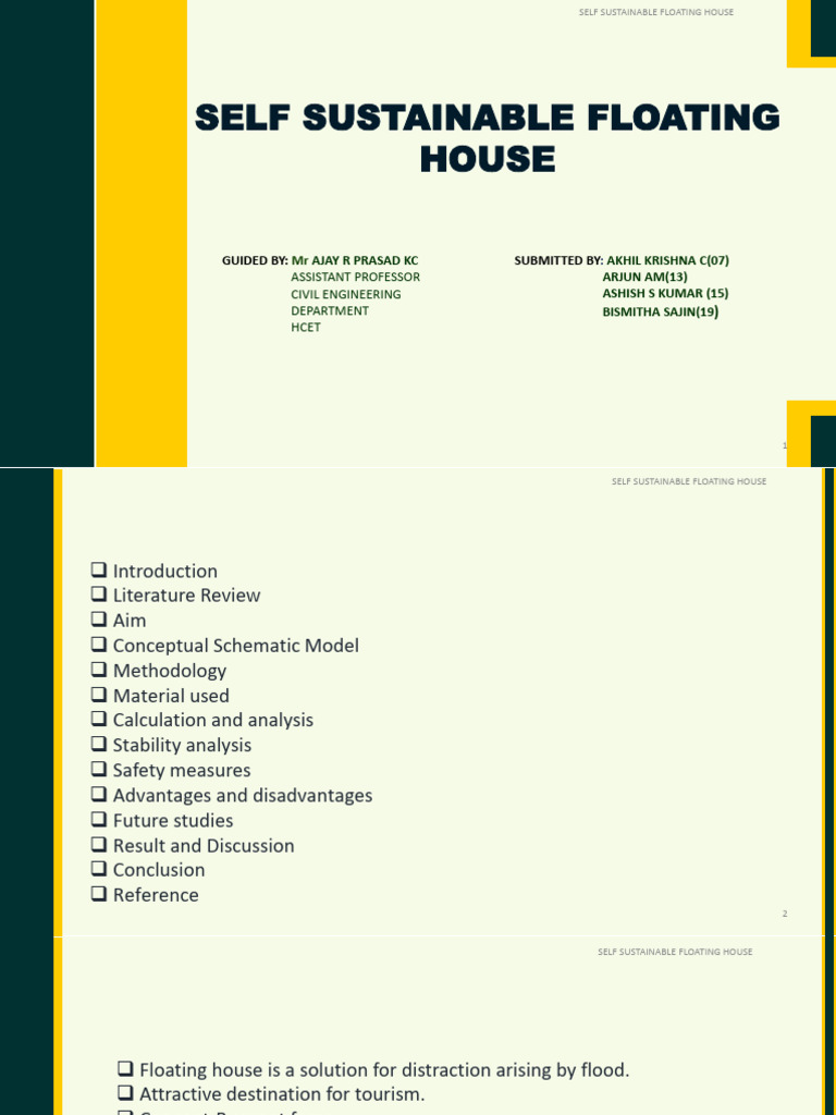 Presentation 3 - Sustainable Floating House PPT g4 | PDF