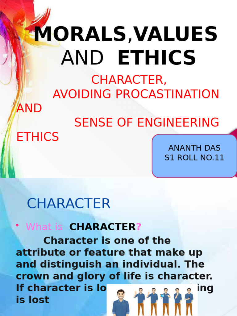Morals, Values and Ethics | PDF | Procrastination | Professional Skills