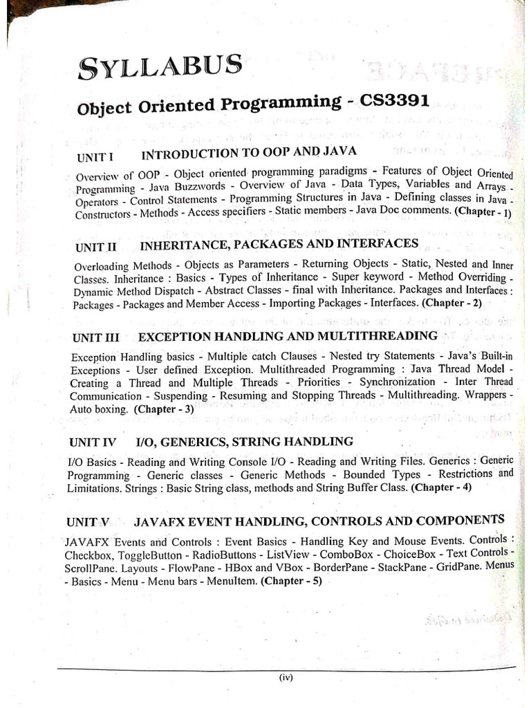 Cs3391 All Units Oops Notes | PDF