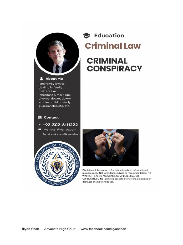 Criminal Conspiracy | PDF | Aiding And Abetting | Law