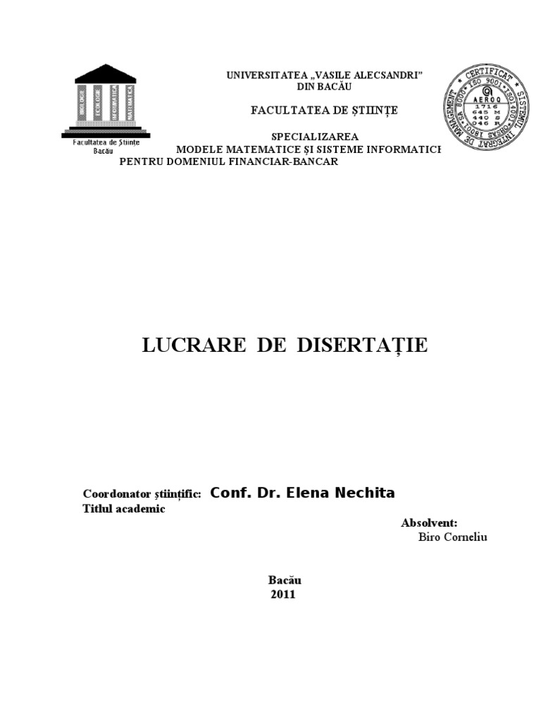 Lucrare de disertatie