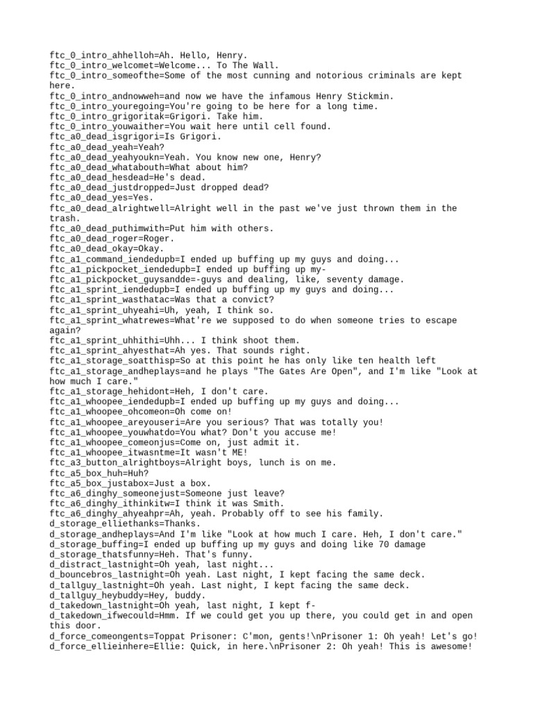 The Henry Stickmin Collection: Script For Completing The Mission | PDF