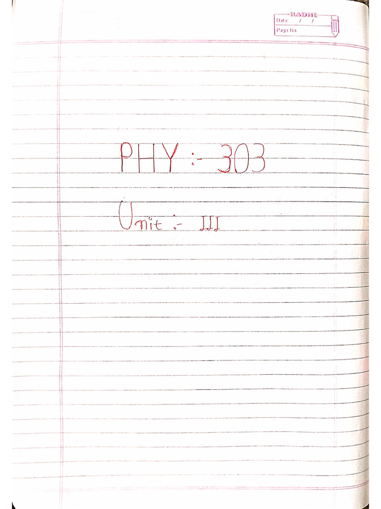Phy-303, Unit-3 | PDF