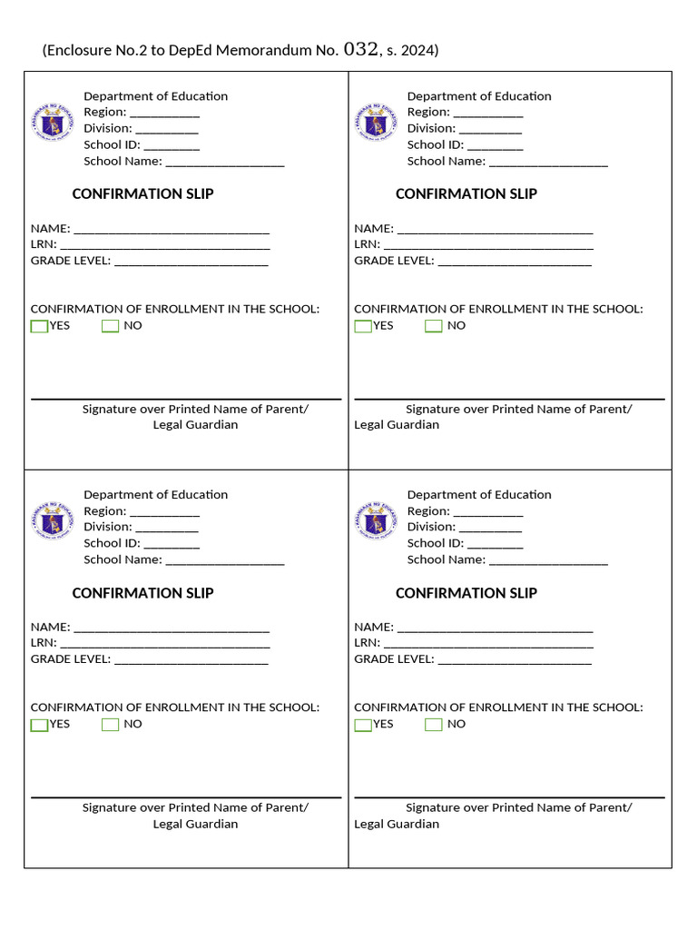 Confirmation Slip | PDF