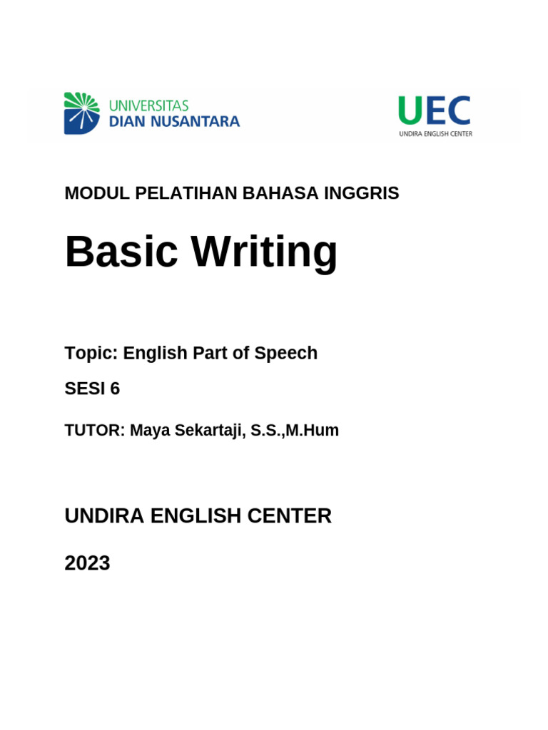 Modul sesi 6, Basic Writing | PDF