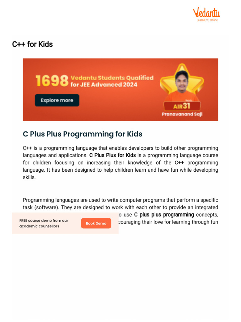 C++ For Kids | PDF