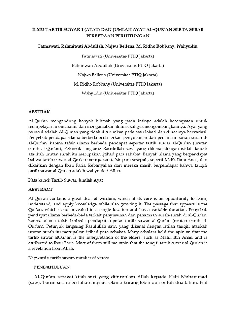 ILMU TARTIB SUWAR (Kelompok 5) | PDF