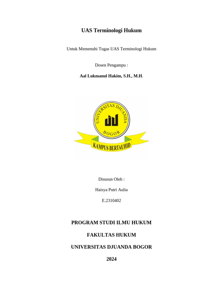 UAS Terminologi Hukum | PDF