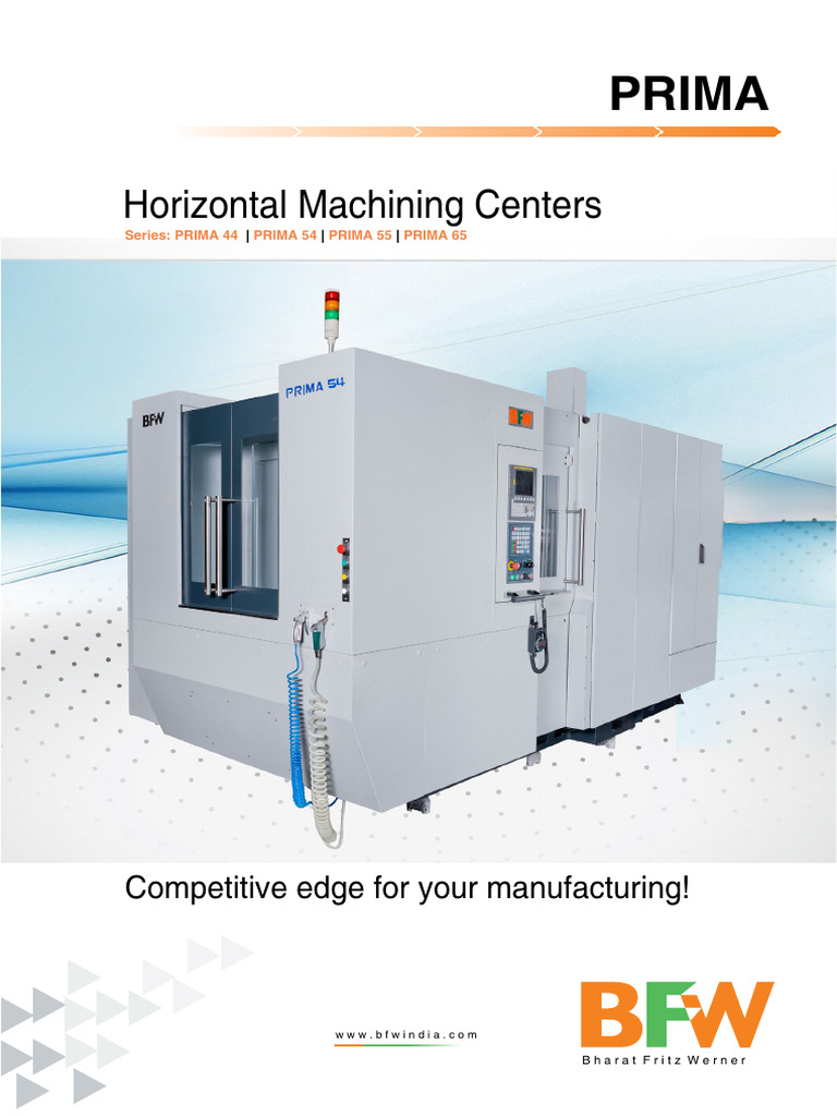 BFW Horizontal Machining Centers Prima Series | PDF