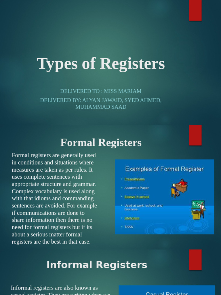 Types of Registers | PDF