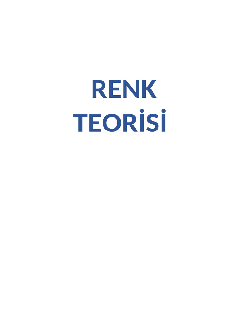 Renk Teorisi | PDF