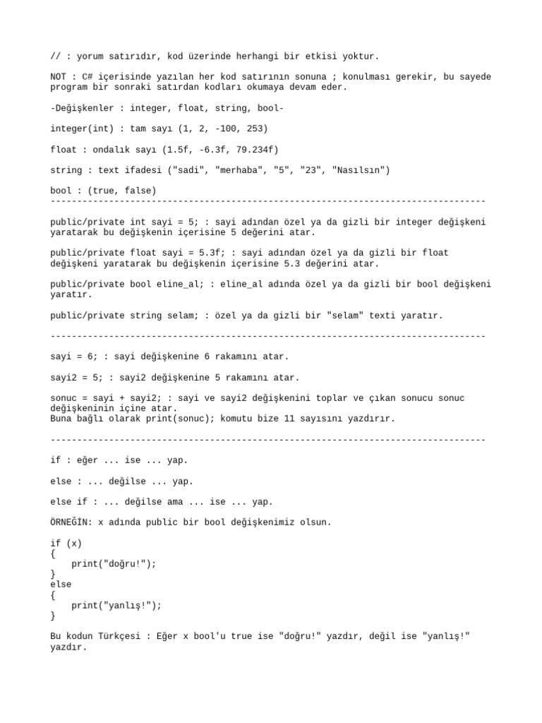 C Icin Notlar | PDF