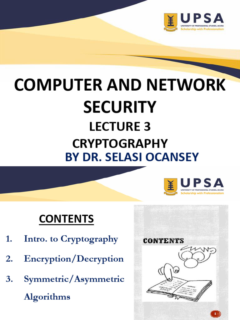 Lecture 3 CRYPTOGRAPHY | PDF