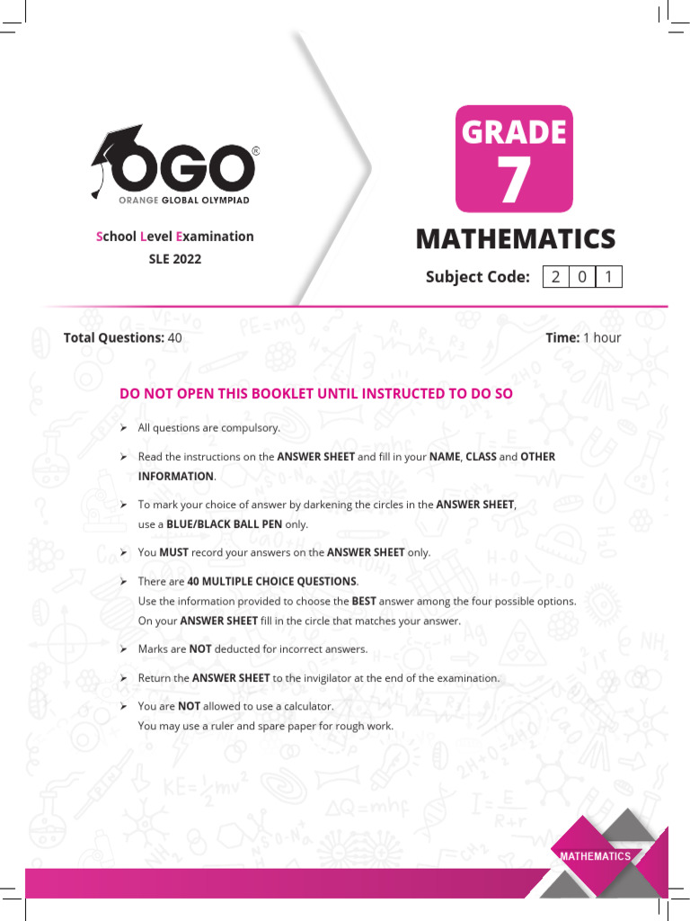 Math SLE Grade 7 Final | PDF