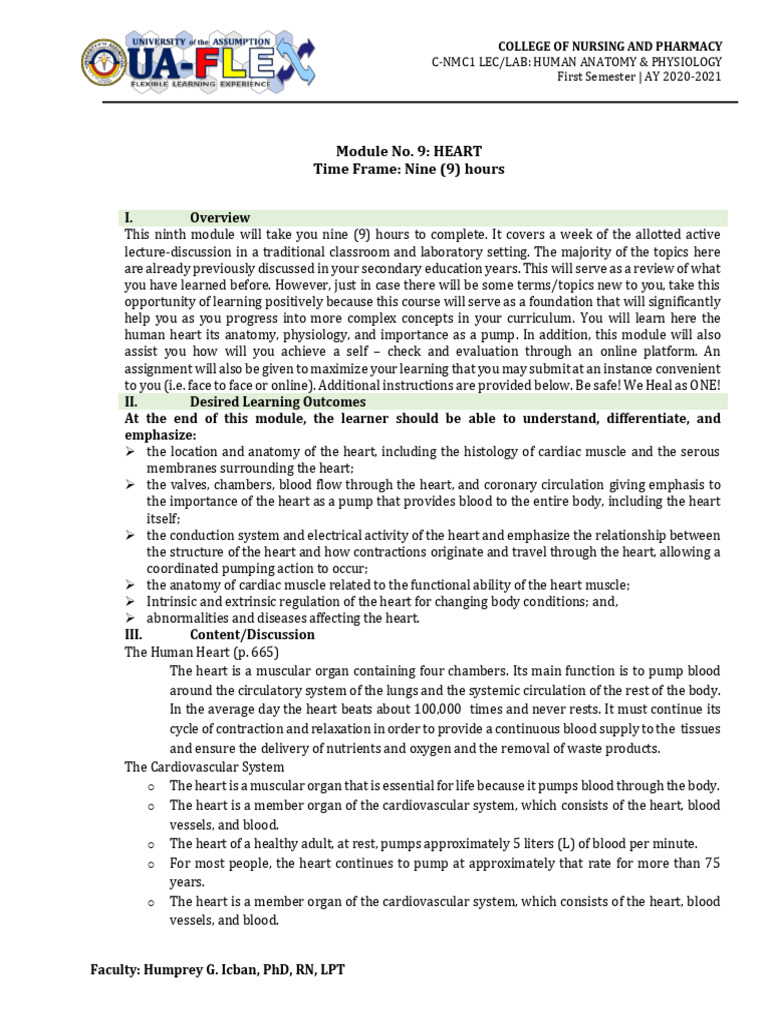 Module 9 - Heart | PDF