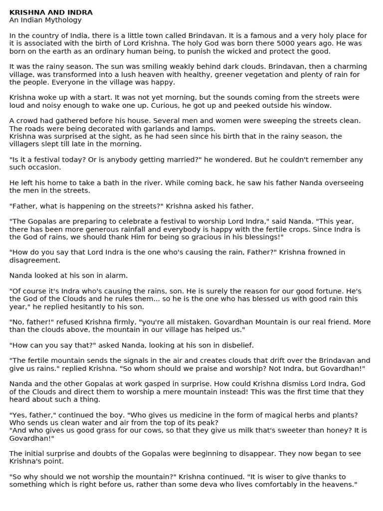 Krishna and Indra 1 | PDF