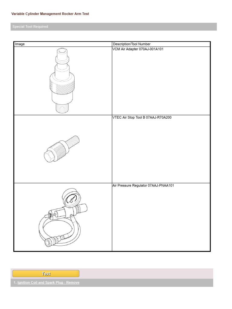 Variable Cylinder Management Rocker Arm Test 2937 | PDF