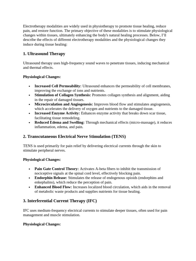 Electrotherapy Modalities Are Widely Used in Physiotherapy To Promote ...