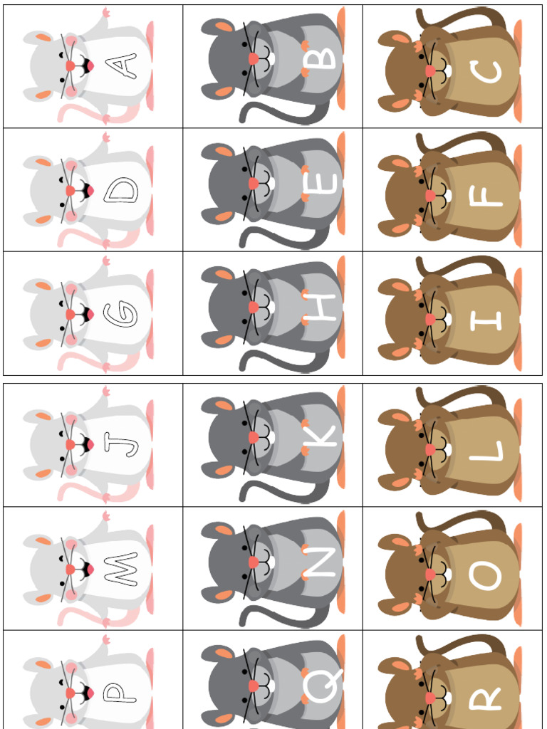 Mice and Cheese ABC Match | PDF