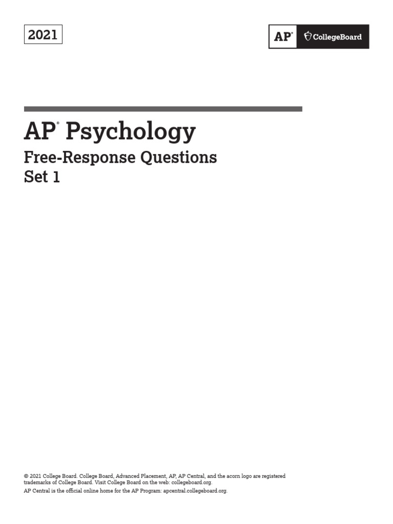 Ap21 FRQ Psychology Set 1 | PDF