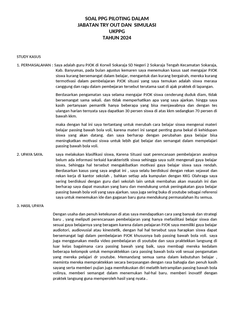 Soal Tryout Dan Simulasi Ukppg 2024 - Eko Ap | PDF