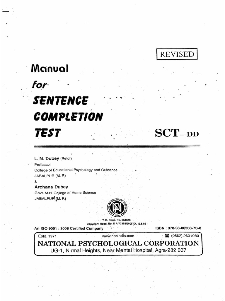 Manual For Sentence Completion | PDF