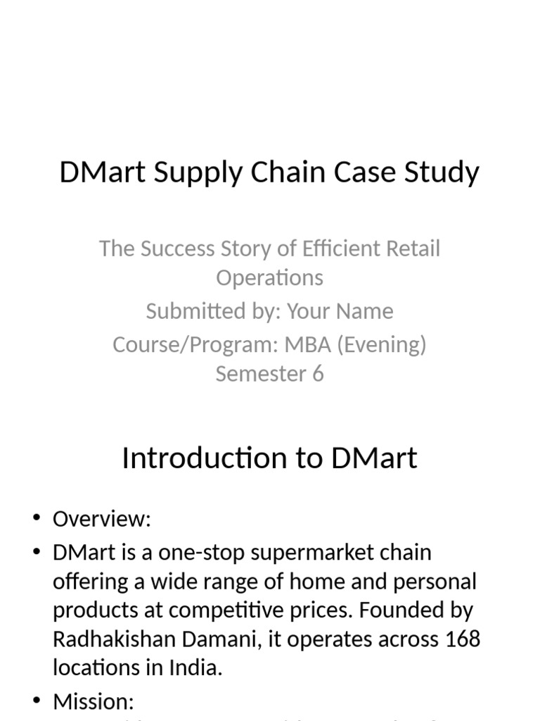 DMart Supply Chain Case Study | PDF
