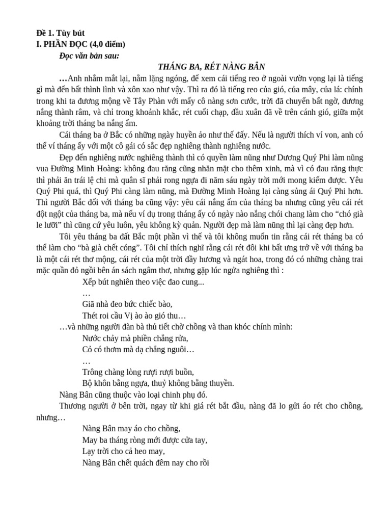 Văn 11 - ck2 - TNa | PDF