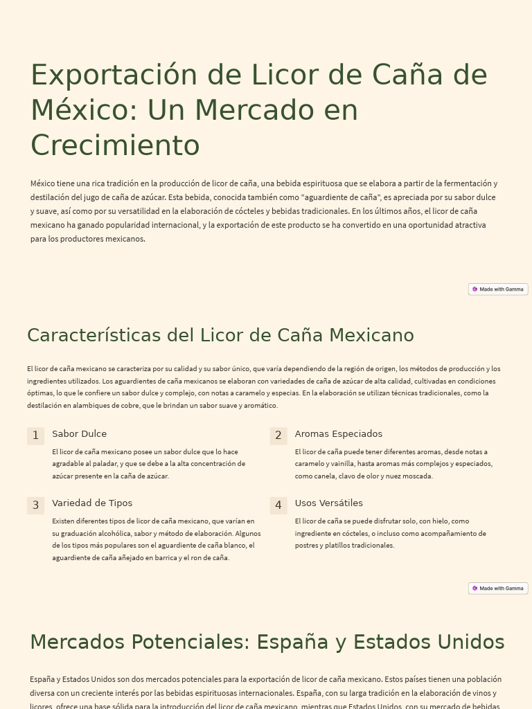 Exportacion de Licor de Cana de Mexico Un Mercado en Crecimiento | PDF
