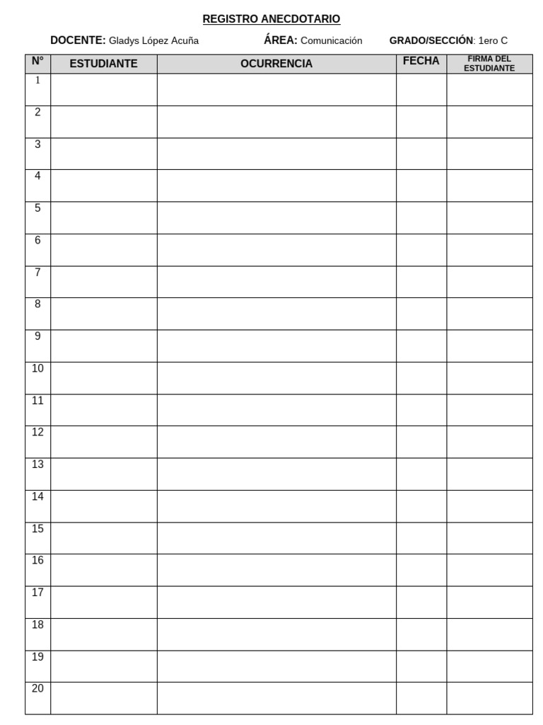 SDFG - Ficha Academico Conductual Sin Insignia | PDF
