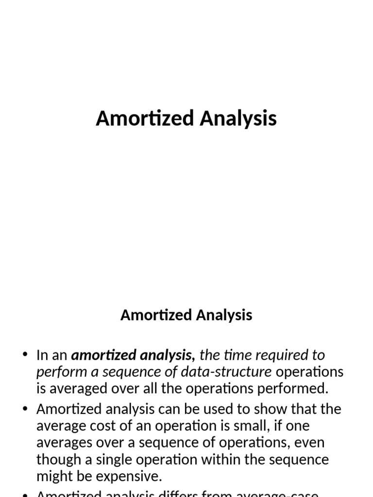 Amortized Analysis | PDF Amortized Analysis | PDF